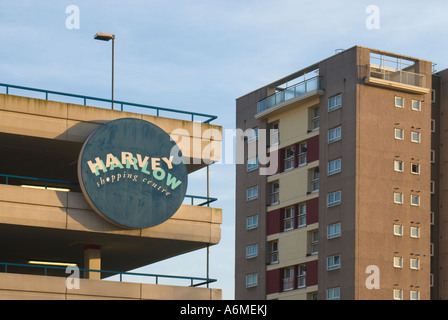 The Harvey Shopping Centre and car park in Harlow, Essex, UK Stock ...