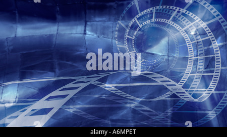 Blue spiral digital art. An abstract computer generated modern spiral ...