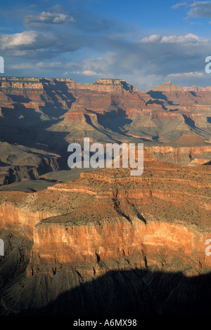 Layered rocks and canyons above the Colorado River from the South Rim ...