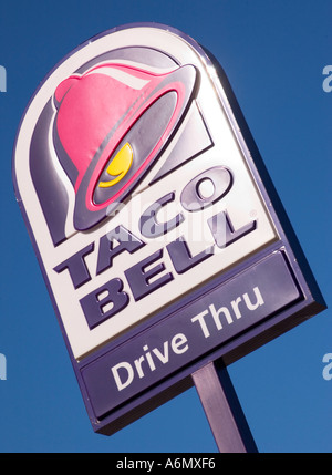 Outdoor signage for a Taco Bell restaurant in San Antonio, Texas, USA ...