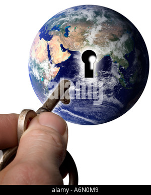 Globe with Keyhole Stock Photo - Alamy