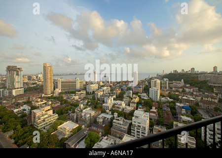 Aerial of Mumbai city showing concrete jungle skyscrapers high rise ...