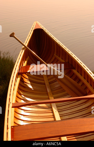 Hand Built wooden canoe Stock Photo - Alamy