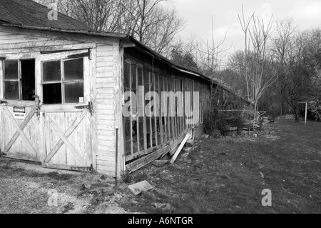 broken down dilapidated garage building on City Island in the Bronx NY ...