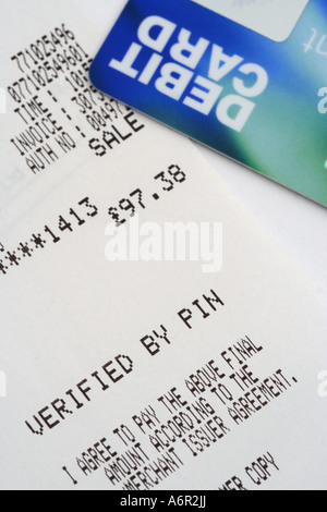 Invoice and Debit Card Stock Photo - Alamy