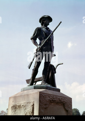 A statue of a "Minuteman" with a musket and plow, the symbol of the ...