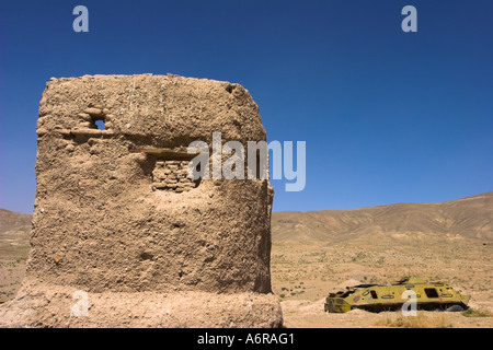 AFGHANISTAN Ghazni Military graveyard with ancient city walls and ...
