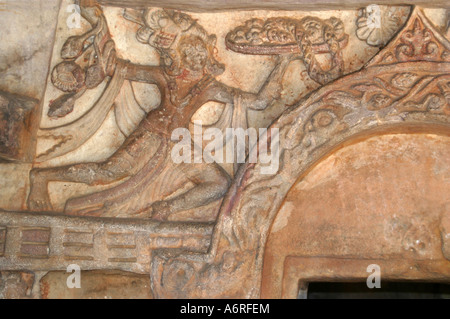 Carvings in the Queen's Cave Rani Gumpha at the famous Udayagiri caves ...