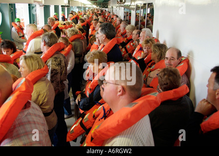 Life jacket vest drill aboard the Cruise Ship Stock Photo - Alamy