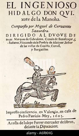 1605, first edition of Don Quixote by Miguel de Cervantes Saavedra ...