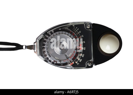 A vintage photography light meter isolated in a white background Stock ...