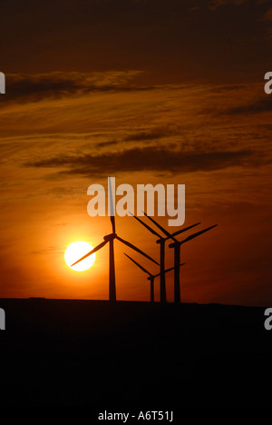Sunset at Carno wind farm Powys, Wales, UK Stock Photo - Alamy
