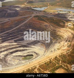 Aerial of Ranger Uranium mine in Kakadu National Park from which a share of the profits go to ...