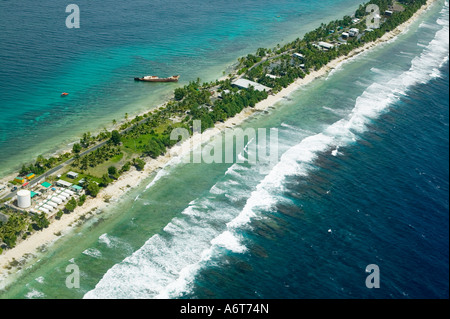 Funafuti island, Tuvalu from the air, Pacific ocean Stock Photo - Alamy