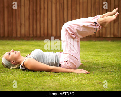 Young Woman Perfoming Pilates Exercises Model Released Stock Photo - Alamy
