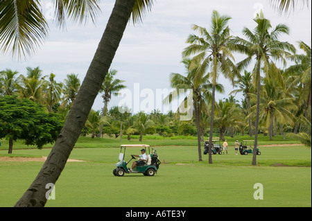 A golf course on an exlusive holiday resort property in Fiji near Nadi ...