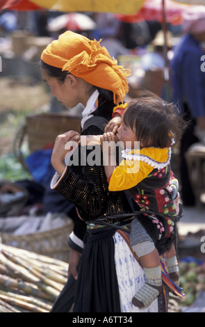 Asia, China, Yunnan Province, Funing. Baile Village market, Yi minority ...