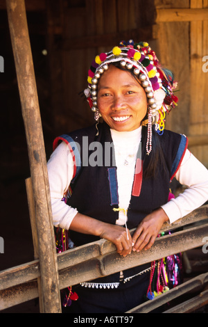 Hani woman in traditional costume, Yuanyang, Honghe, Yunnan , China ...