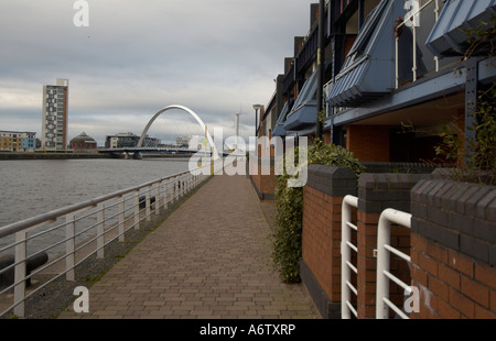 NEW BENDY BRIDGE OVER RIVER CLYDE GLASGOW NOW NAMED THE CLYDE ARC Stock ...