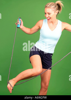 Woman Skipping Model Released Stock Photo - Alamy