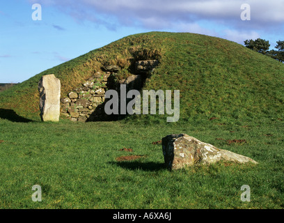 The entrance to the ancient burial mound of Bryn Celli Ddu Anglesey ...