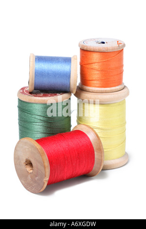 Old Spools Of Thread Stock Photo - Alamy
