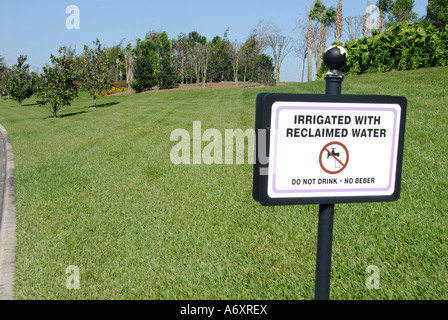Reclaimed water sign Stock Photo - Alamy