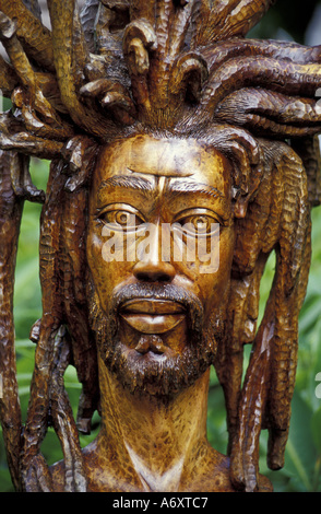 Caribbean, Jamaica, Wooden Sculpture Stock Photo - Alamy