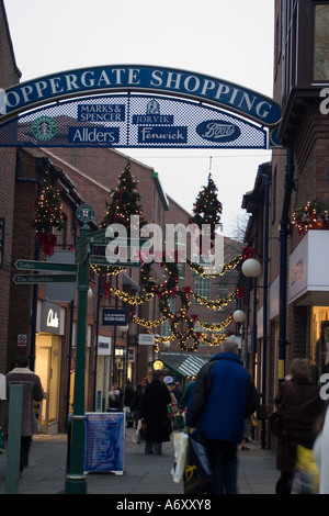 Entrance to Coppergate Centre shopping presinct in York North Yorkshire ...