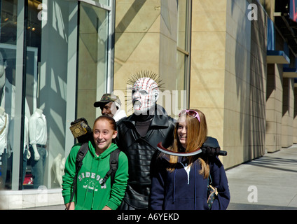 Hellraiser Pinhead. Famous costumed characters try to be photographed ...