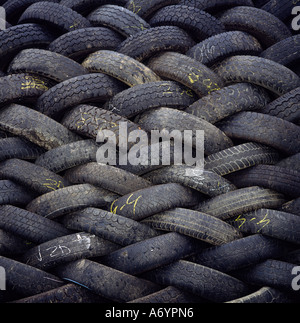 Used tyres at collecting point Stock Photo - Alamy
