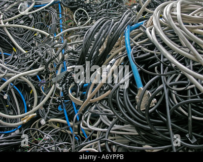 collecting used electronic cables Stock Photo - Alamy