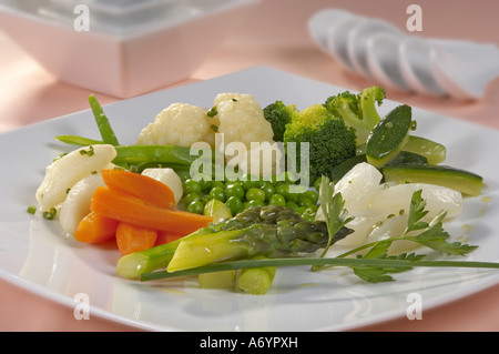 Steamed vegetable panaché mixed vegetables Stock Photo - Alamy