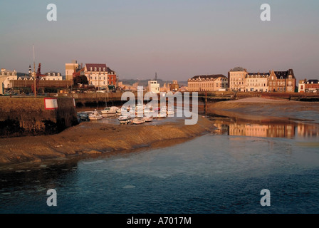 Fishing port of Le Treport at the mouth of the River Bresle Seine ...
