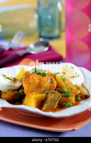 Catalan style cod with egg Stock Photo - Alamy