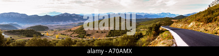 Maury. Roussillon. Spectacular view over the mountains. France. Europe ...