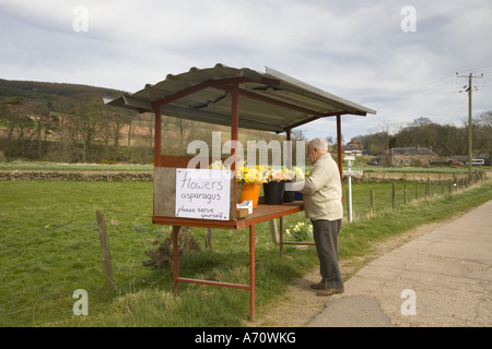 Honesty stall or honesty box selling farm free range eggs from an ...