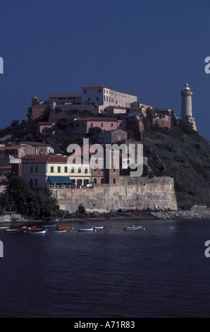 ITALY, Elba Port with Fort in back Stock Photo - Alamy