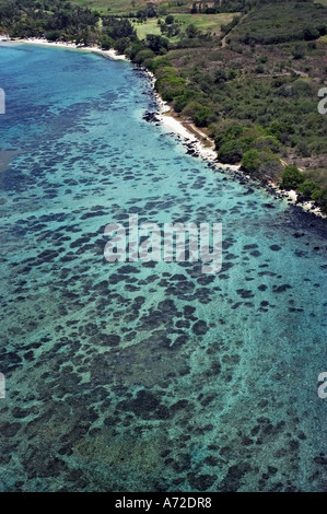 Deserted coral beach with turquoise colour sea. Beautiful seascape ...