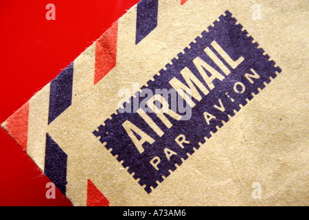 Air mail par avion letter stamp stamps sticker stickers, UK Stock Photo ...