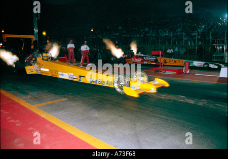 top fuel drag race at hockenheim dragstrip in germany burn burning ...
