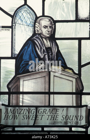 John Newton stained glass, Olney church, Buckinghamshire, England, UK ...