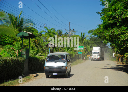 Traffic street of Matapalo, Puntarenas Province, Cenral Pacific Region ...