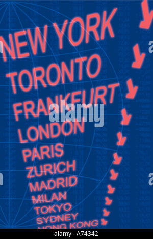 world markets down illustration Stock Photo - Alamy