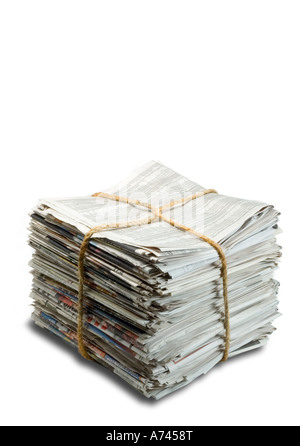 used paper, bundle of newspapers Stock Photo - Alamy