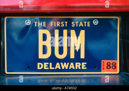 Vanity License Plate Delaware Stock Photo - Alamy