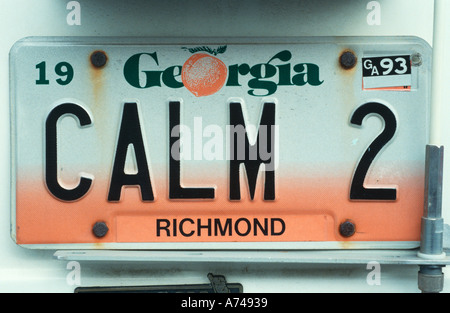 Vanity License Plate Georgia Stock Photo - Alamy