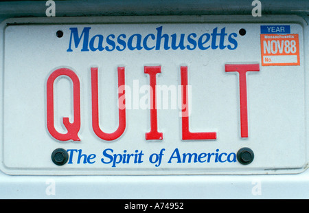 Vanity License Plate Massachusetts Stock Photo - Alamy