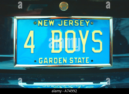 Vanity License Plate New Jersey Stock Photo - Alamy