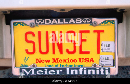 Vanity License Plate New Mexico Stock Photo - Alamy